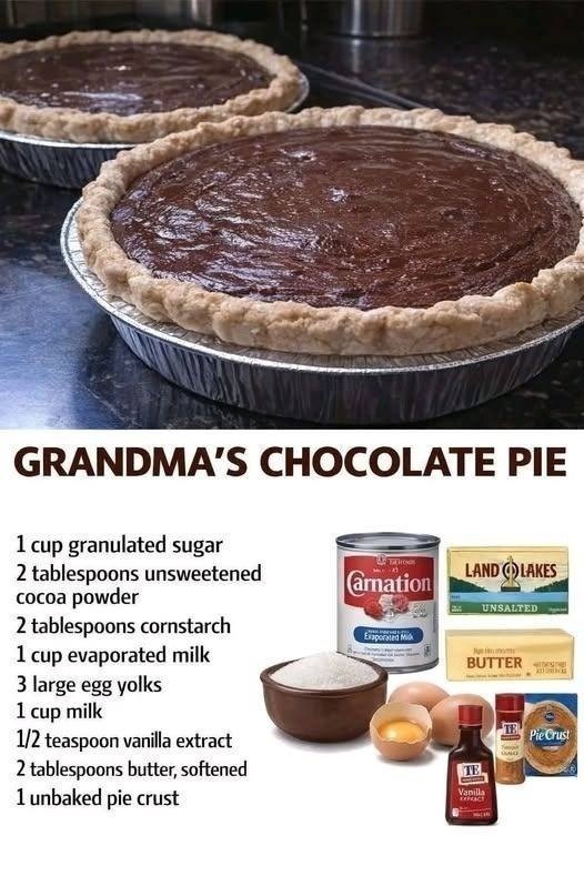 Grandma’s Chocolate Pie – Old-Fashioned Creamy Southern Classic ...